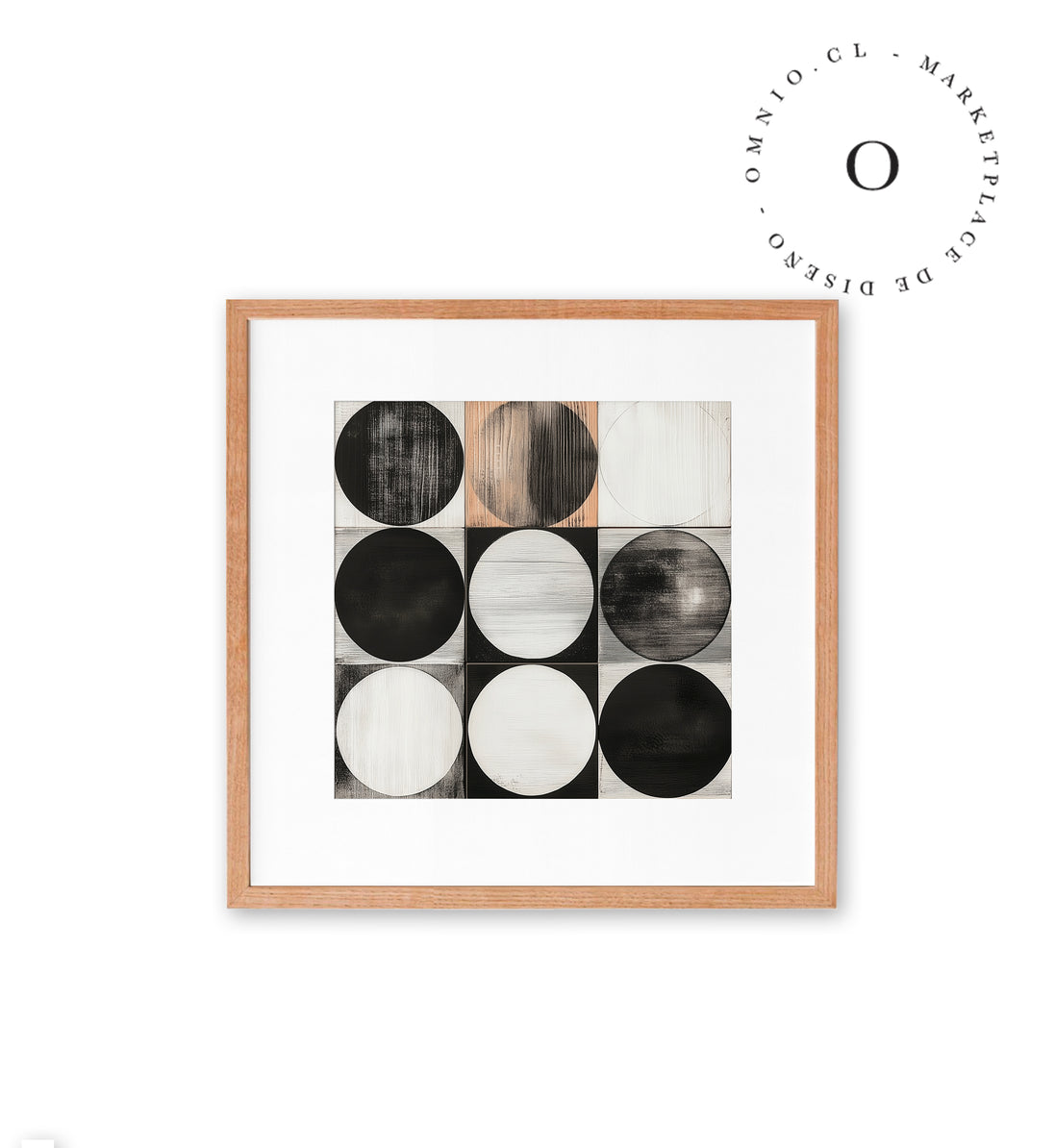 Circular Rhythm II - Blanco / Con Passepartout / Cuadrado 35cm x 35cm ...