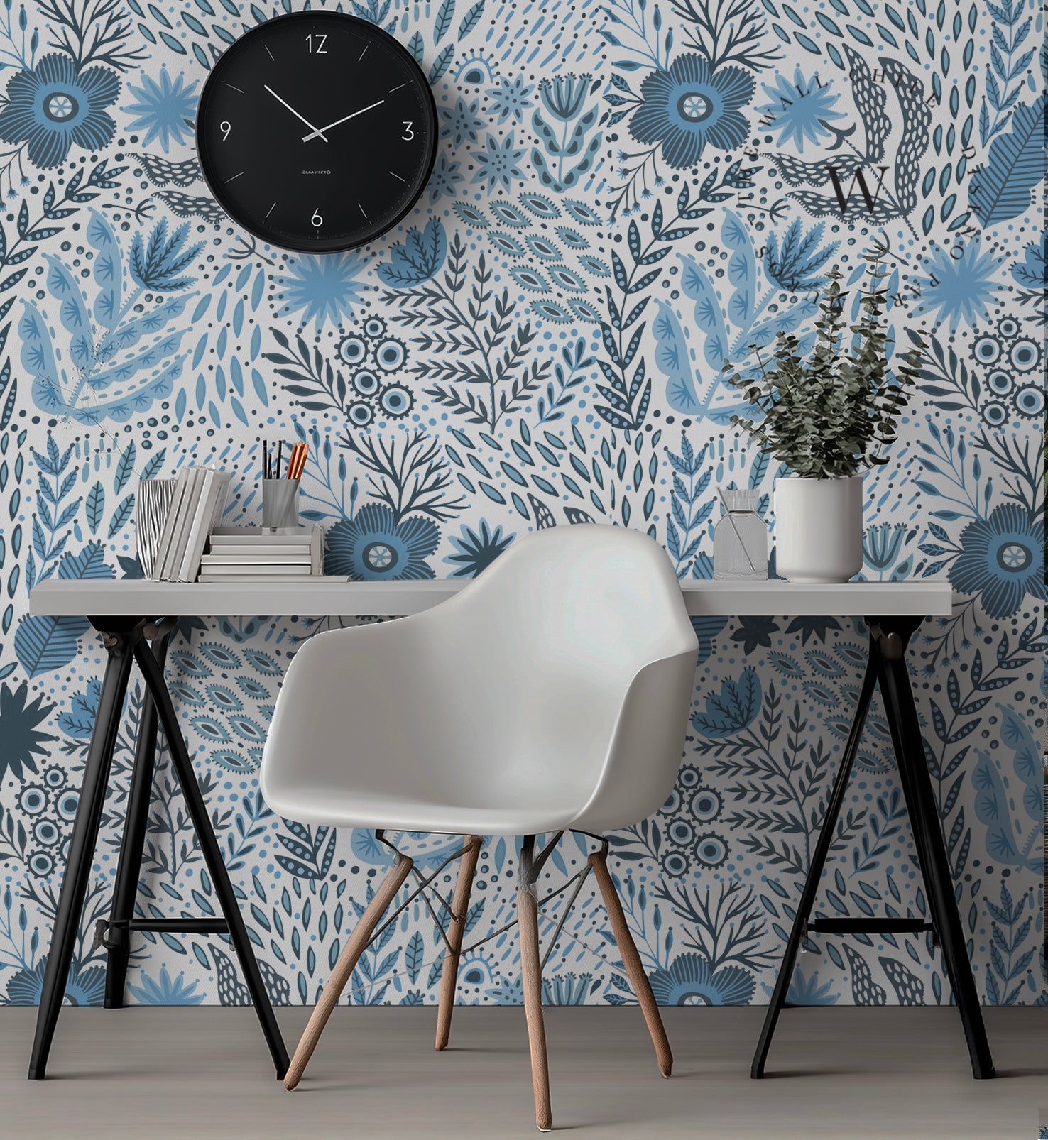Indigo Flower - m2 // Papel Vinilico Autoadhesivo - The Wall Chile