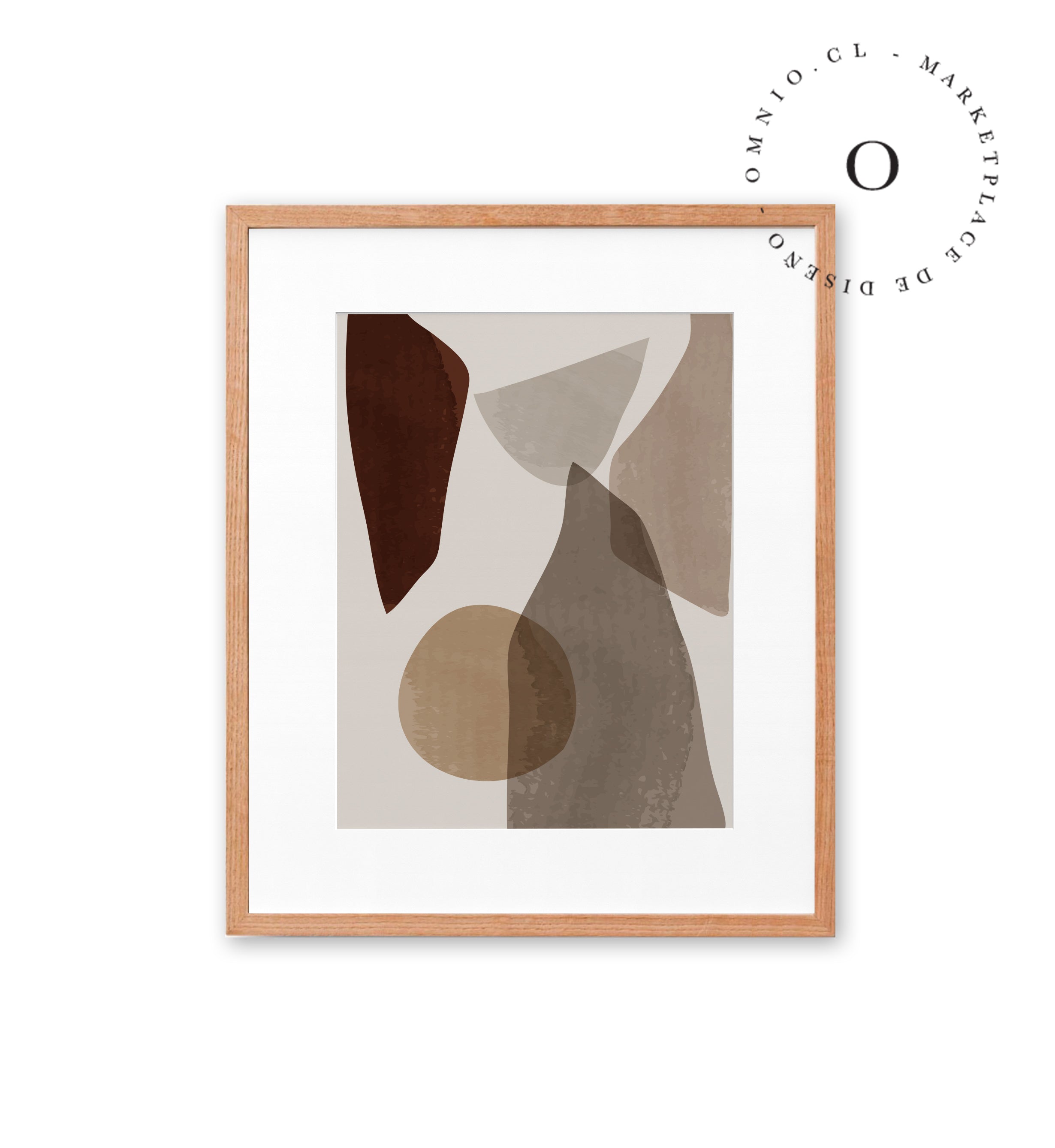 Brown Abstract Shapes III Cuadro - The Wall Chile